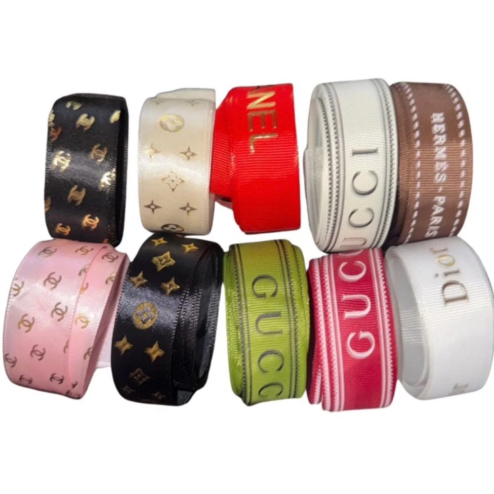 Party Supplies | 2 Yards Assorted Satin Ribbon 1 Inch Wide 10 Designs ...